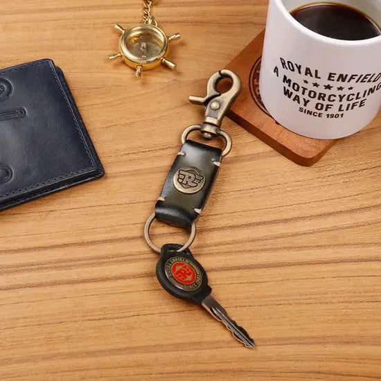 Leather Key Chain Op Olive