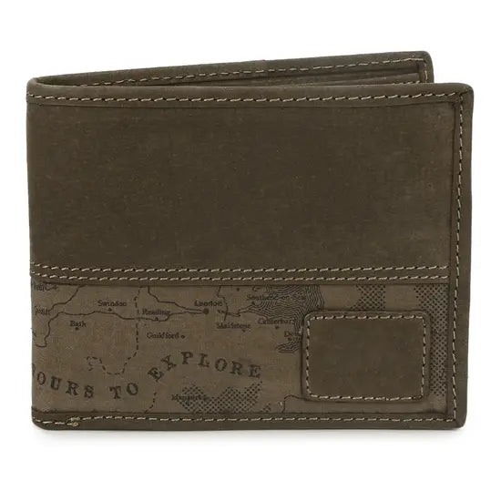 Vintage Map Wallet – Olive